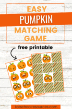 Pumpkin Halloween Memory Match Game for Preschoolers {Free Printable ...