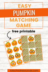 Pumpkin Halloween Memory Match Game for Preschoolers {Free Printable ...