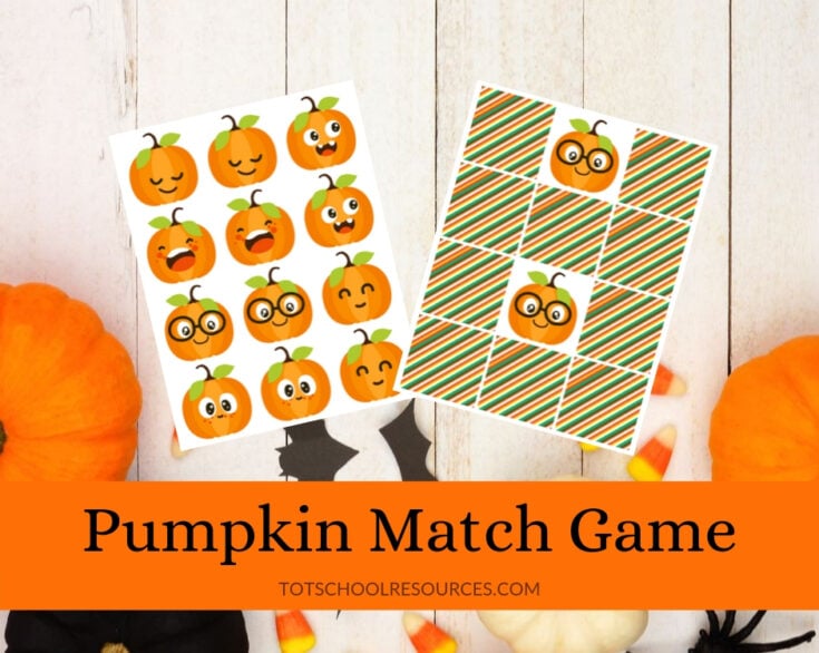 Pumpkin Match Game for Preschoolers {Printable} - totschoolresources.com