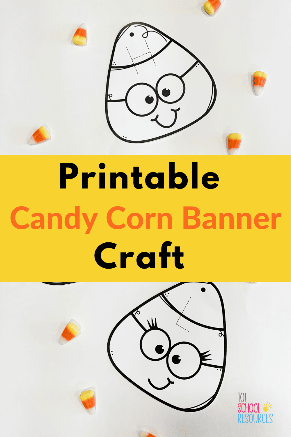 Candy Corn Halloween banner craft for kids {Free Printable ...