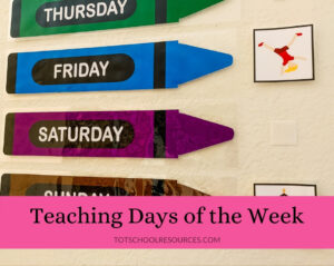 How to teach days of the week to your preschooler - totschoolresources.com
