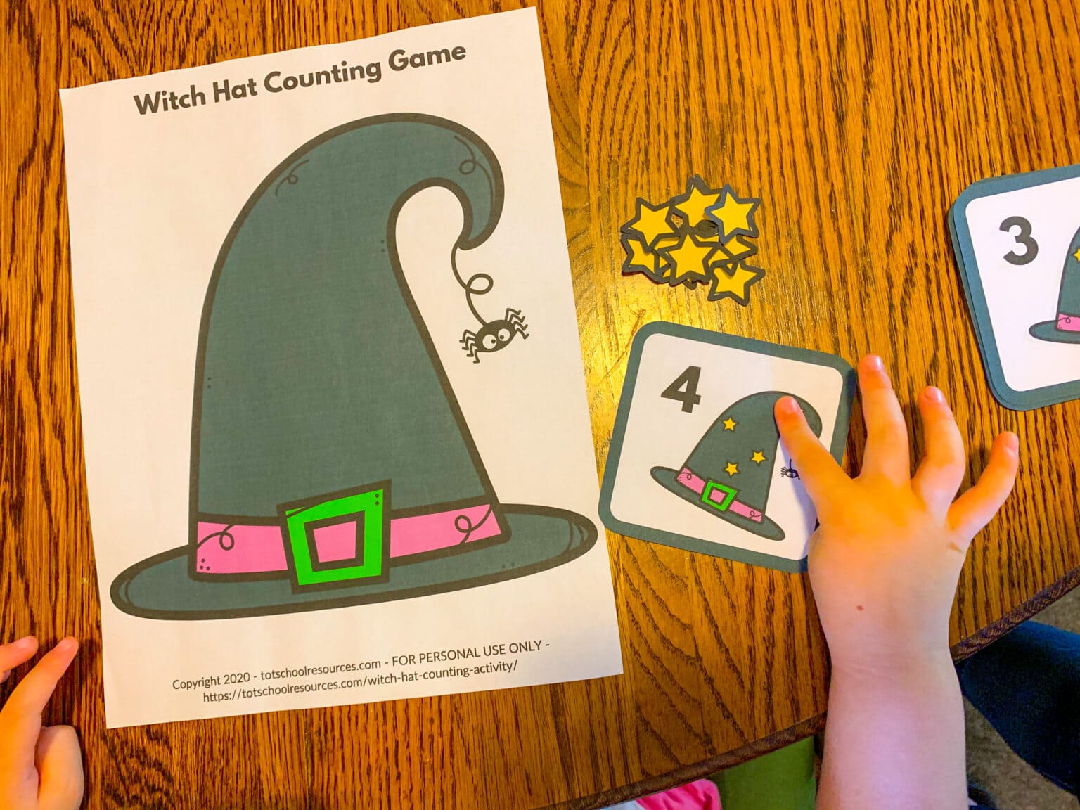 Halloween Witch Hat Counting Activity {Free Printable Game ...