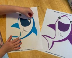 Shark letter matching game {Free printable worksheets ...