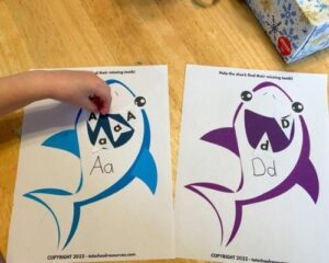 Shark letter matching game {Free printable worksheets ...