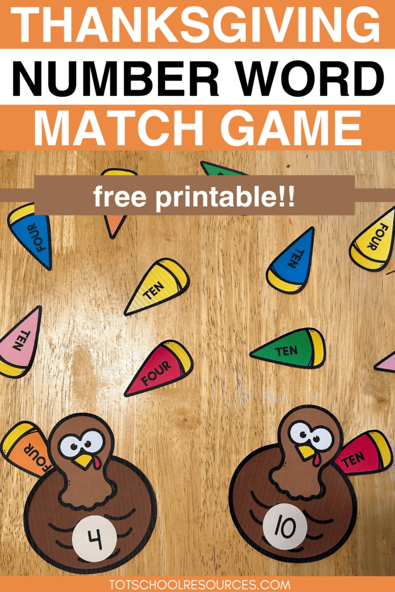 Fun Turkey Number Word Game {Kindergarten Printable ...