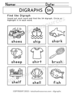 Fun Consonant Digraph Worksheets (K & 1st grade) - totschoolresources.com