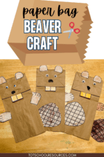 Easy Paper Bag Beaver Craft {printable template} - totschoolresources.com