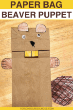 Easy Paper Bag Beaver Craft {printable template} - totschoolresources.com