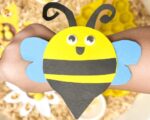 Cute Bee Bracelet Craft {Paper Craft} - totschoolresources.com