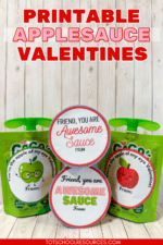 Cute Applesauce Valentine Printable {Pouch or Cup} - totschoolresources.com