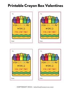 Printable Crayon Valentines {Free Printable for kids ...