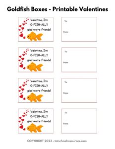 Free Printable Goldfish Valentines {totally adorable ...