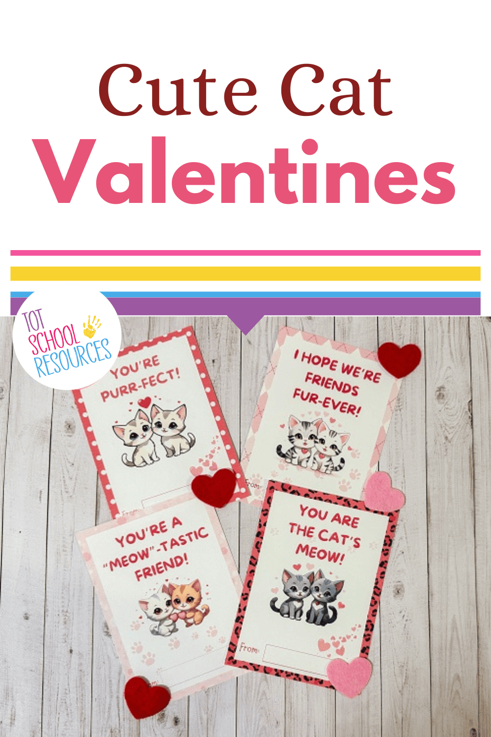 Purr-fectly Adorable: Printable Cat Valentines for Kids ...