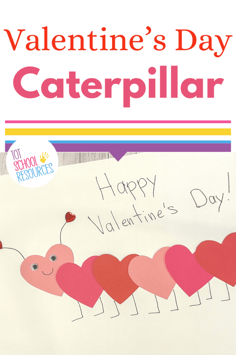 Valentine's Day Caterpillar Heart Craft {for kids} - totschoolresources.com