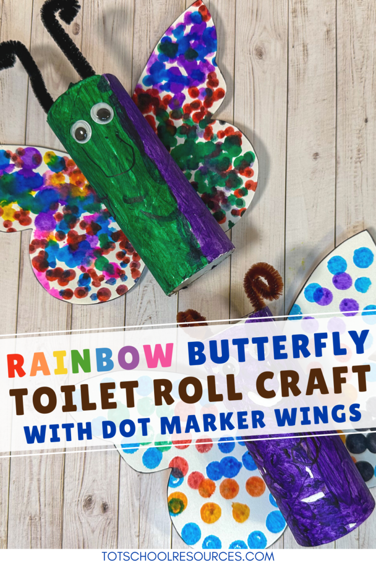 Rainbow Dot Maker Butterfly {Toilet Roll Craft} - totschoolresources.com