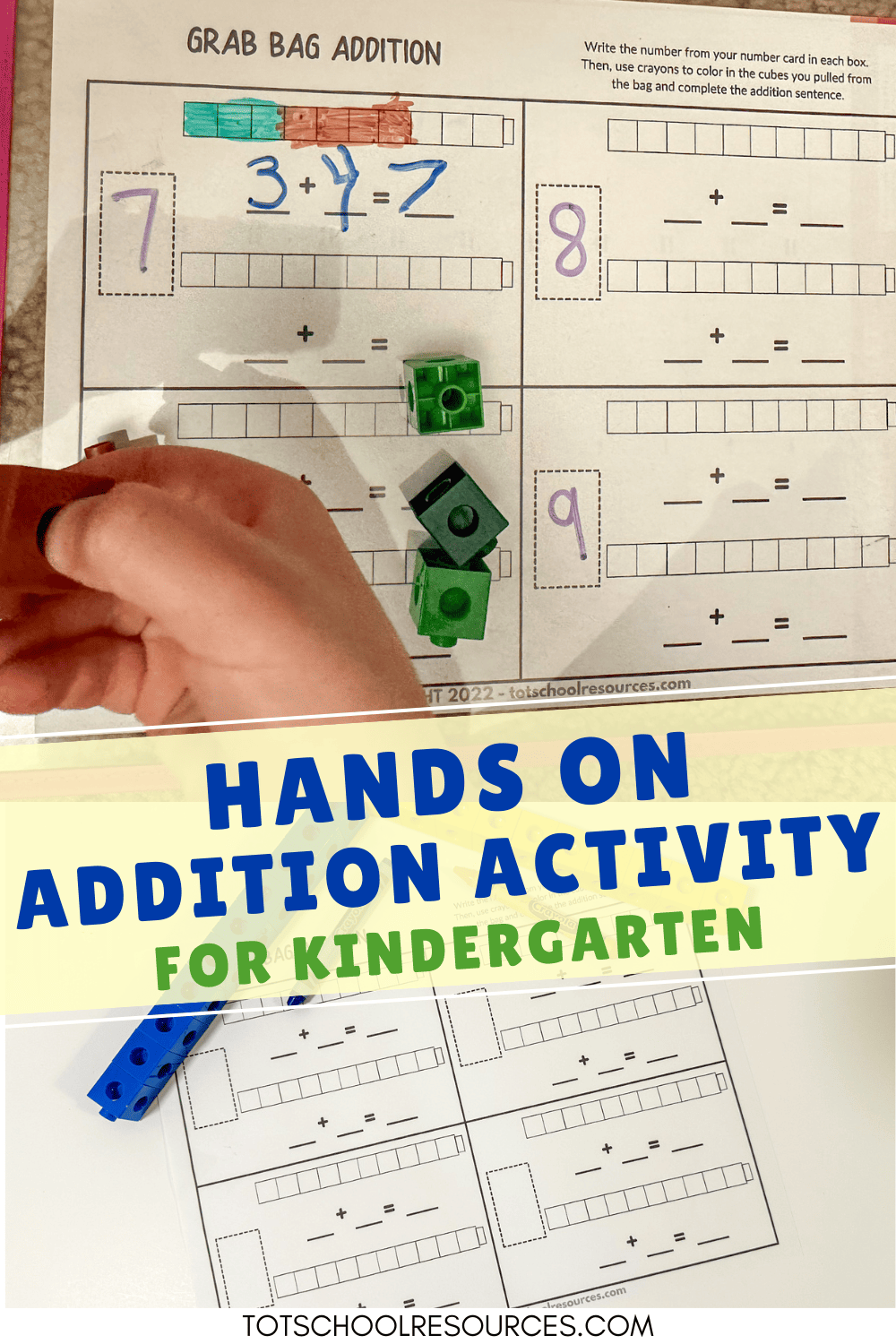 Unifix Cubes Addition Game {Counting Cubes Activity ...