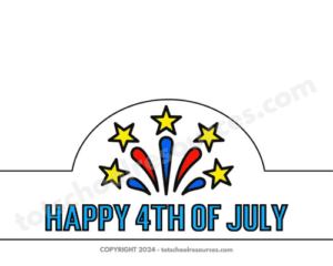 4th of July Crown Craft {Printable Hat Templates} - totschoolresources.com