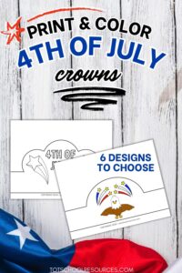 4th of July Crown Craft {Printable Hat Templates} - totschoolresources.com