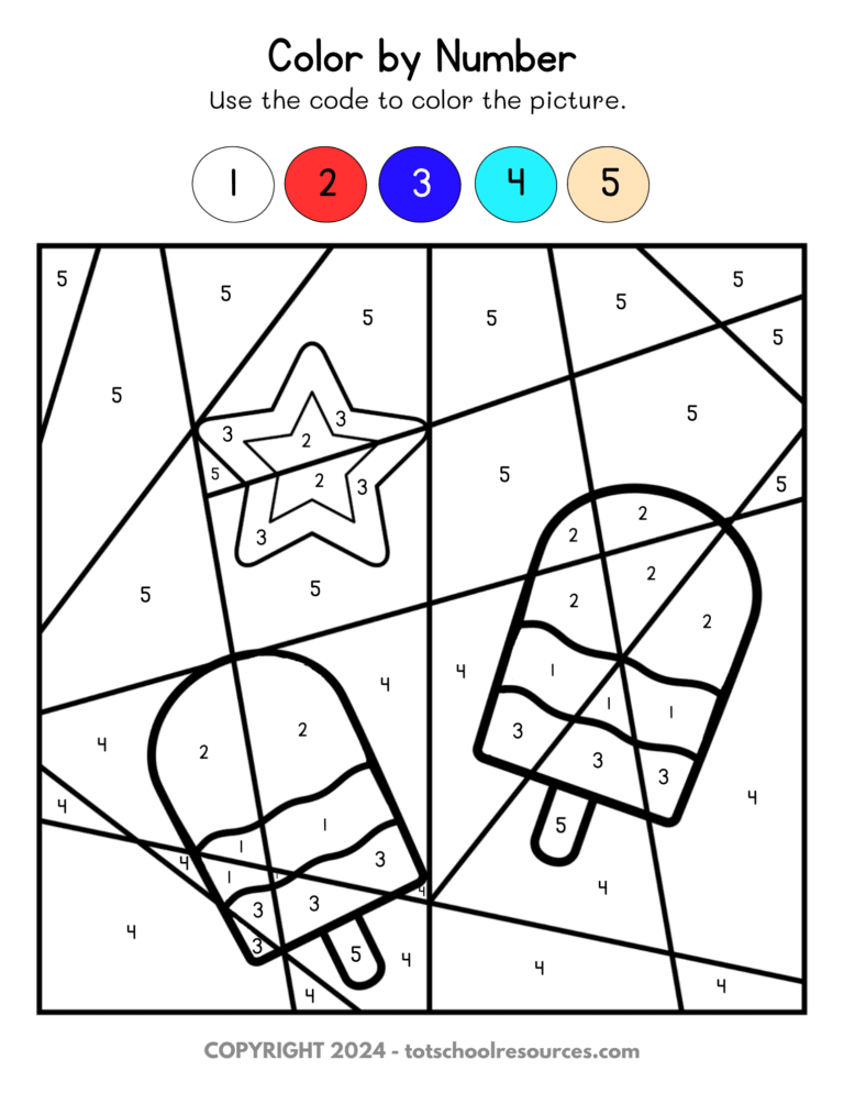 4th of July Color By Number {Printable Color by Code Activity ...