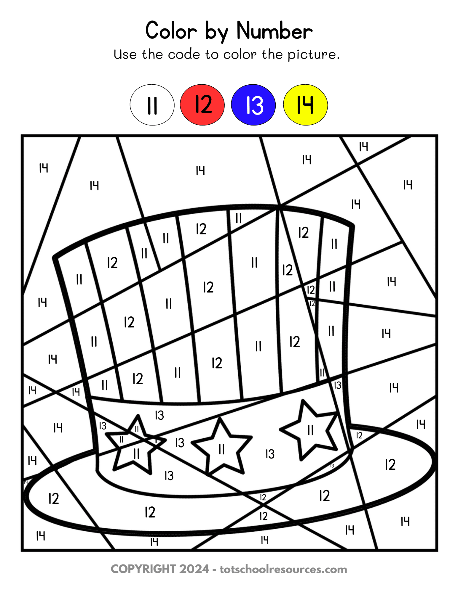 4th of July Color By Number {Printable Color by Code Activity ...