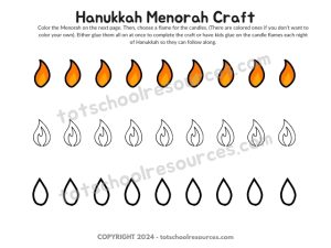 Easy Hannukah Menorah Craft {paper craft with printable ...