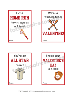 Baseball Valentines {Free Printable} - totschoolresources.com