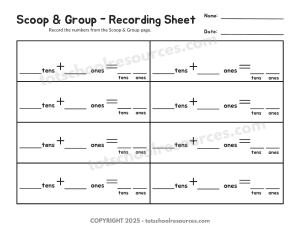 Scoop & Group - place value activity {with printable ...