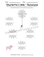 Charlotte's Web book activities {free worksheets} - totschoolresources.com