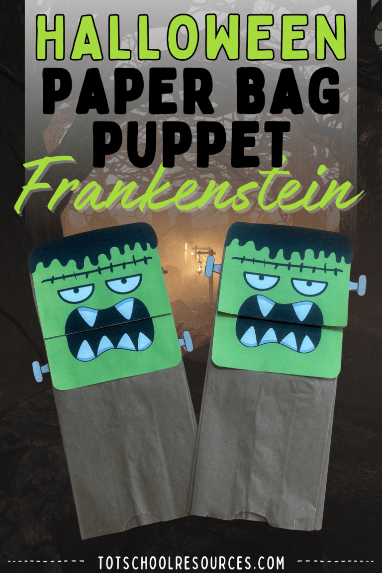 Frankenstein Paper Bag Craft {printable template} - totschoolresources.com