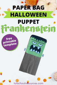 Frankenstein Paper Bag Craft {printable template} - totschoolresources.com