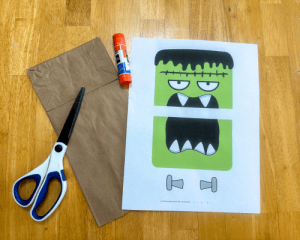 Frankenstein Paper Bag Craft {printable template} - totschoolresources.com