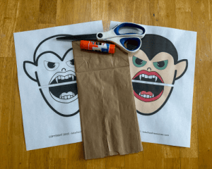 Vampire Paper Bag Craft {printable template} - totschoolresources.com