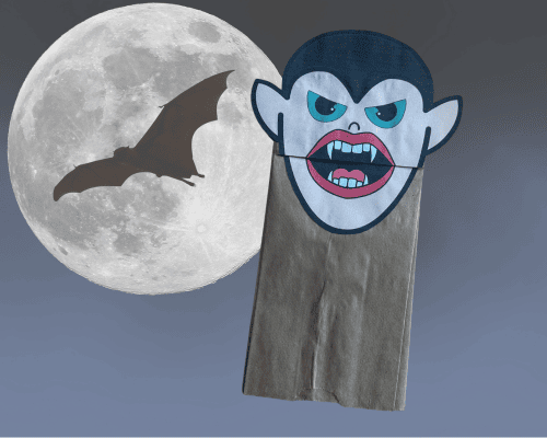 Vampire Paper Bag Craft {printable template} - totschoolresources.com